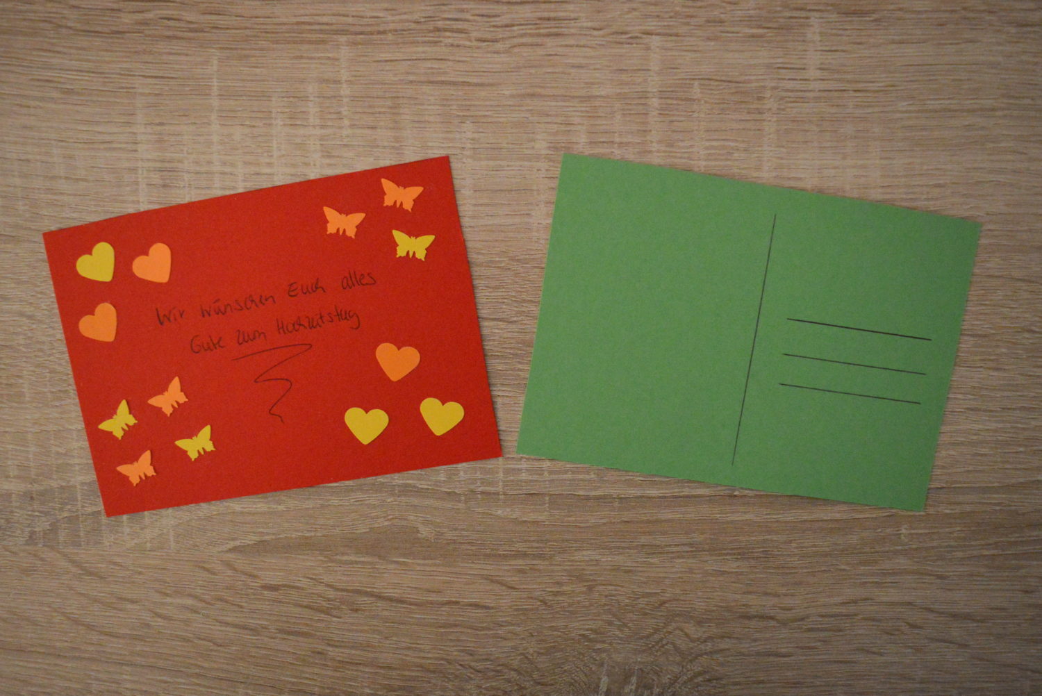 Postkarte basteln - Bastelrabe